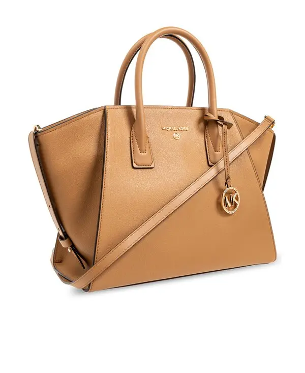 Michael Kors Large Avril Leather Logo Lettering Tote Bag