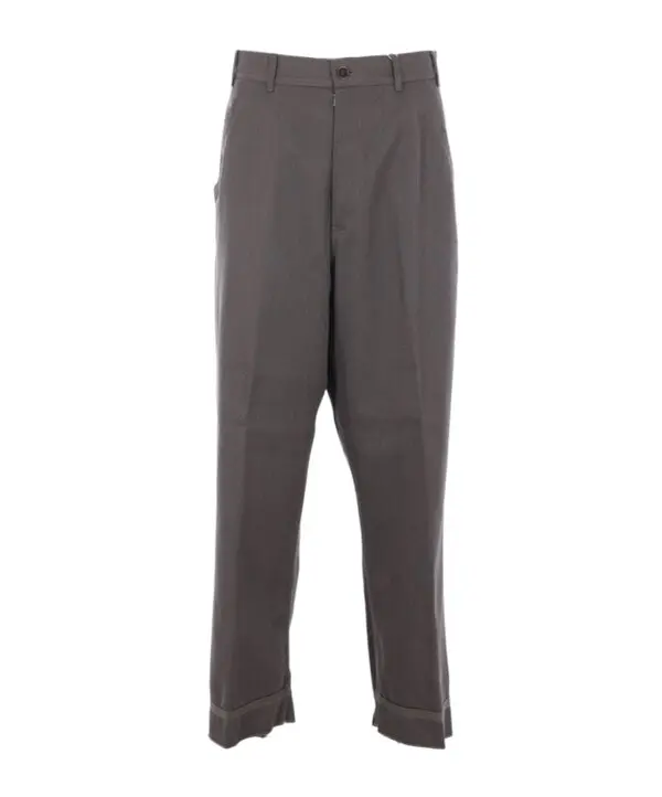 MAISON MARGIELA Cuffed Straight Leg Pants - Black