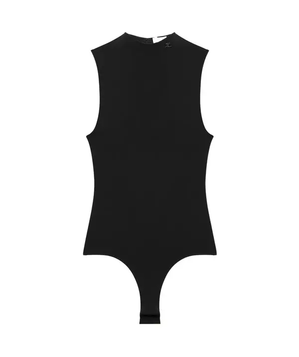 COURREGES Sleeveless High Neck Bodysuit - Black
