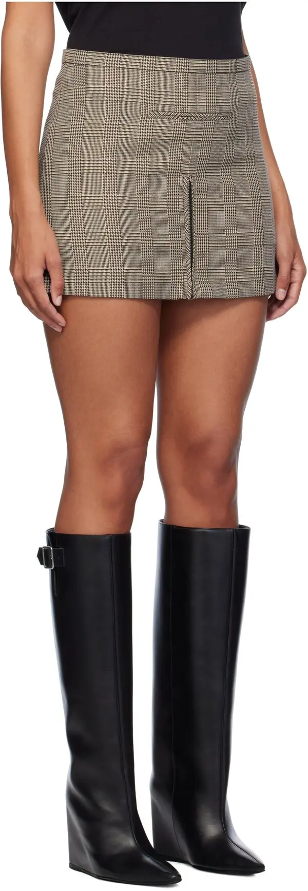 COURREGES Courrèges Mid-rise A-line Checked Mini Skirt