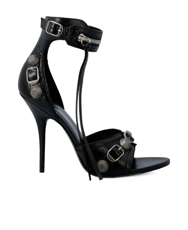 Balenciaga Cagole Heeled Sandals - Black