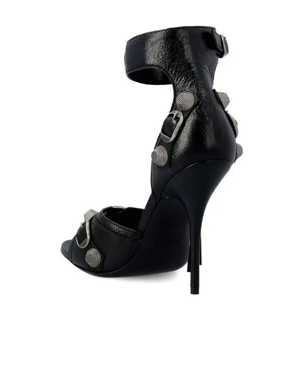 Balenciaga Cagole Heeled Sandals - Black