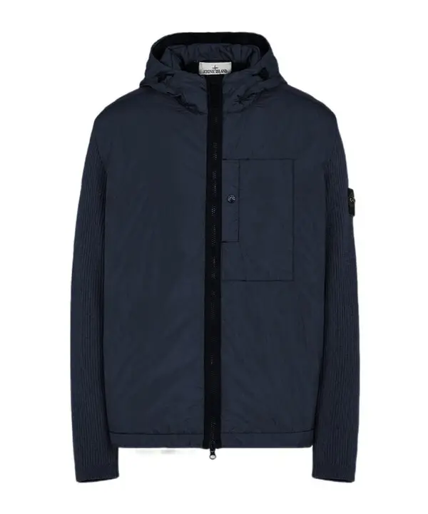 Stone Island Panelled Zip-up Hooded Jacket
