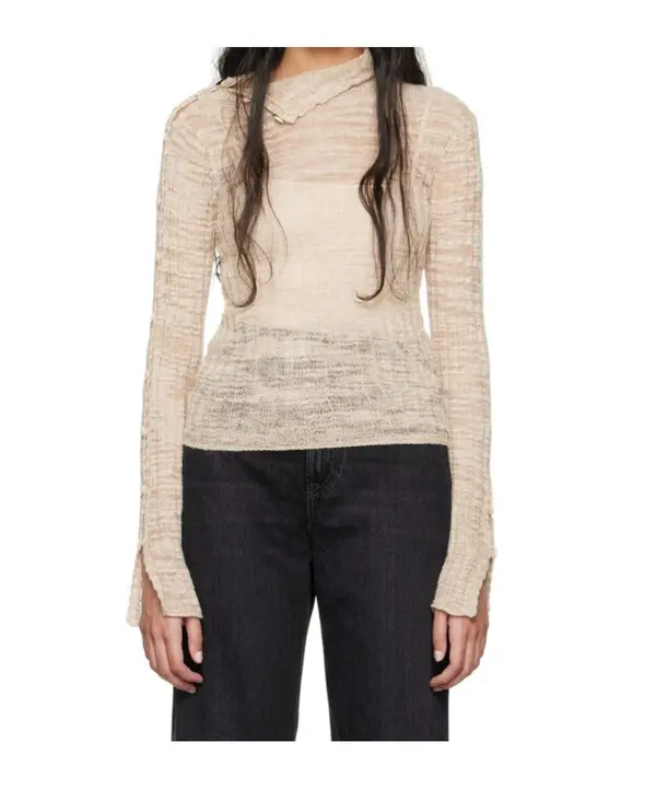 Acne Studios Sheer Ribbed Turtleneck Pullover