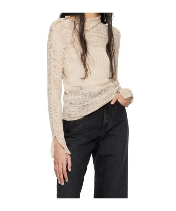 Acne Studios Sheer Ribbed Turtleneck Pullover