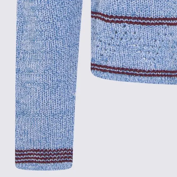 Marni Since '94" Flocked Print Crew Neck Sweater - Celeste