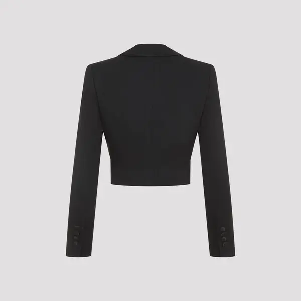 Dolce & Gabbana Dolce Gabbana Cropped Gabardine Tuxedo Jacket