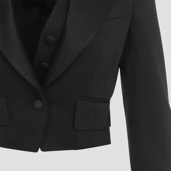 Dolce & Gabbana Dolce Gabbana Cropped Gabardine Tuxedo Jacket