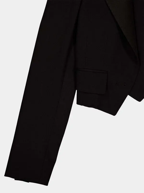 Dolce & Gabbana Dolce Gabbana Cropped Gabardine Tuxedo Jacket