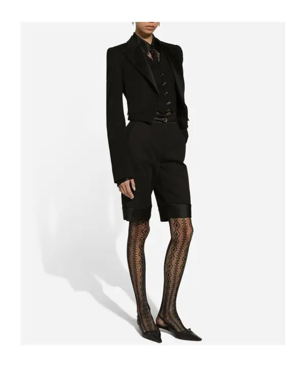 Dolce & Gabbana Dolce Gabbana Cropped Gabardine Tuxedo Jacket