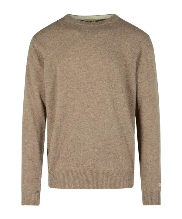 Woolrich Logo Embroidered Crewneck Jumper - Brown