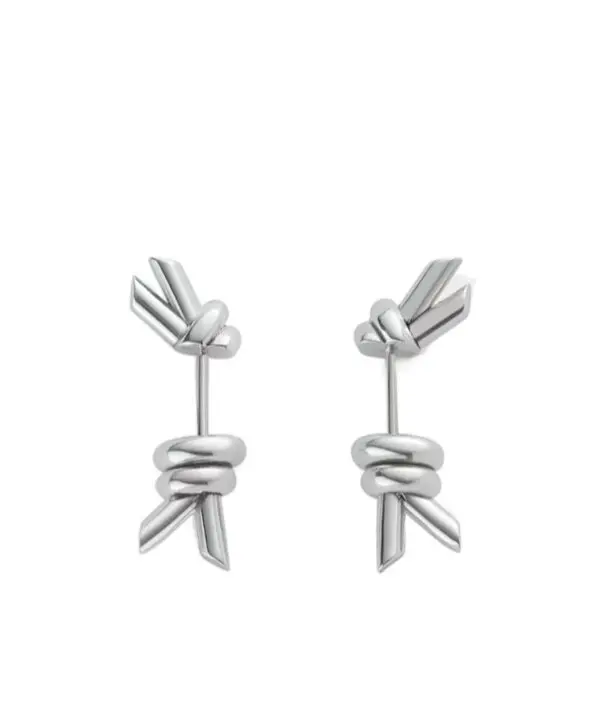 Bottega Veneta Knot Stud Earrings - Silver