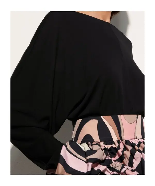 Emilio Pucci Jersey Bodysuit With Cape Effect Sleeves