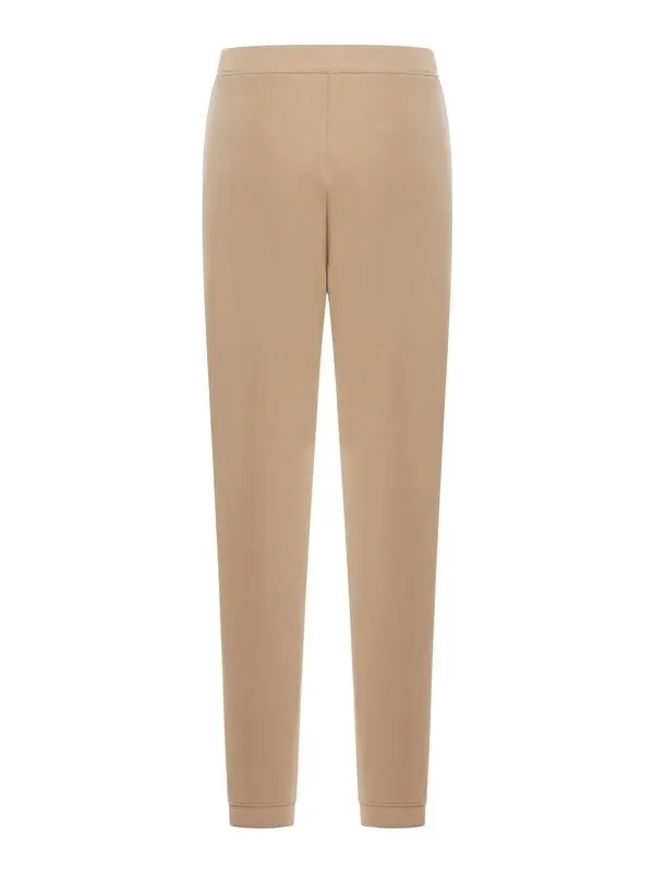 Max Mara Embroidered Logo Straight Leg Pants - Camel