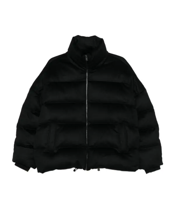Soft Goat Padded High Neck Zip Up Puffer Jacket