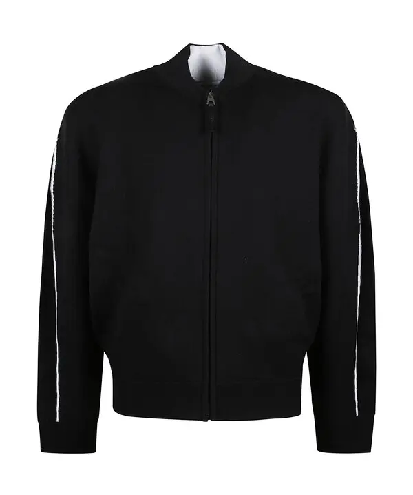 Givenchy Logo-intarsia Knitted Zip-up Jacket - Black