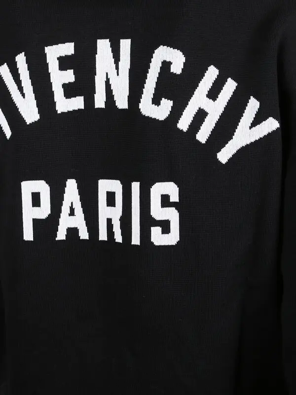 Givenchy Logo-intarsia Knitted Zip-up Jacket - Black