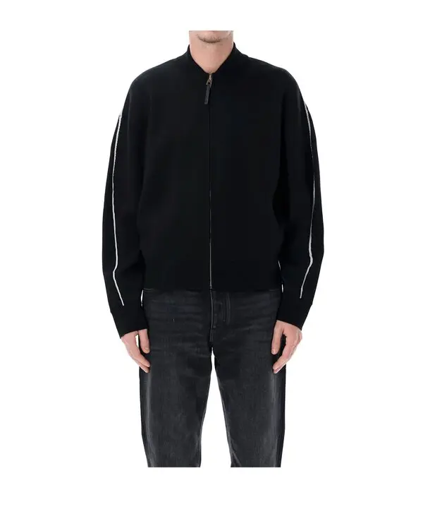 Givenchy Logo-intarsia Knitted Zip-up Jacket - Black