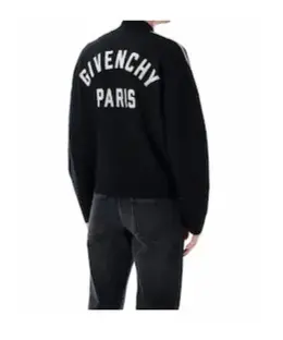 Givenchy Logo-intarsia Knitted Zip-up Jacket - Black