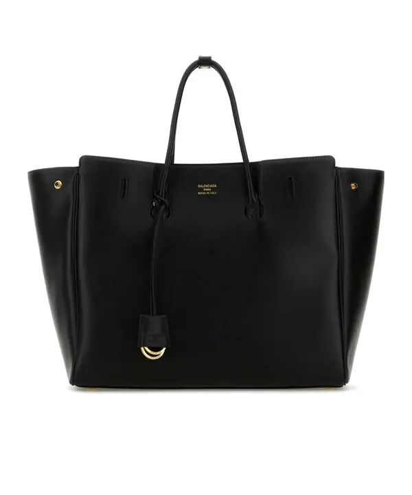 Balenciaga Hampton Logo Printed Tote Bag - Black