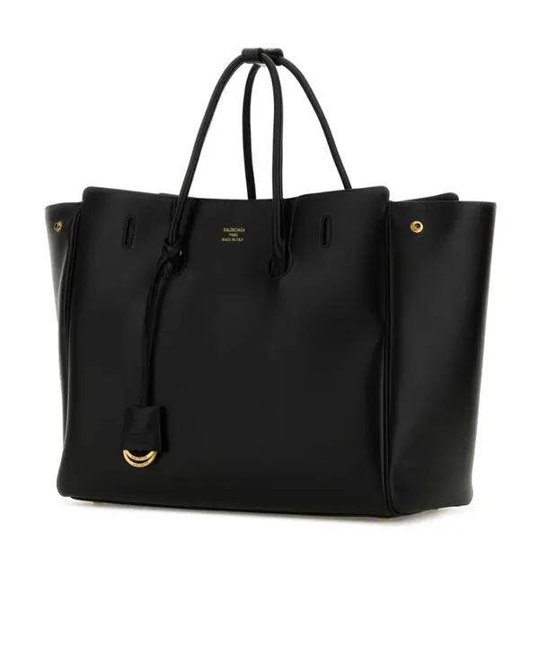 Balenciaga Hampton Logo Printed Tote Bag - Black