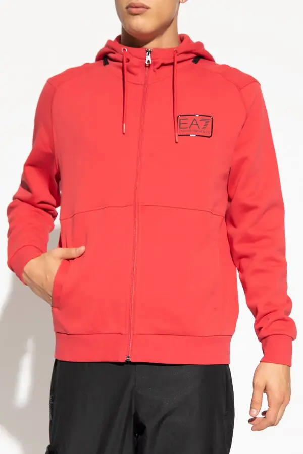 EA7 Zip-up Logo Detail Cardigan