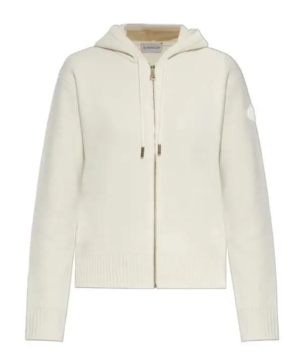 Moncler Zip-up Hooded Knit Cardigan