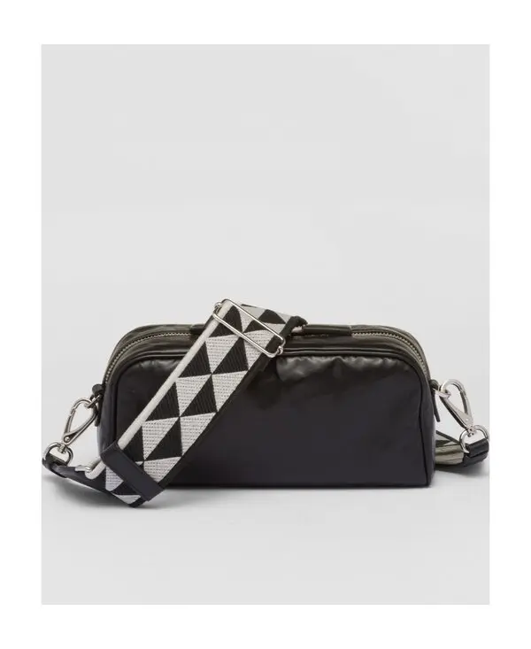 Prada Logo Plaque Zipped Shoulder Bag