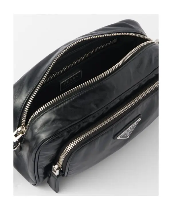 Prada Logo Plaque Zipped Shoulder Bag