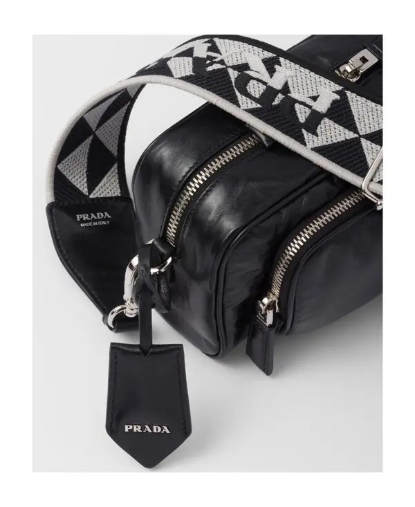 Prada Logo Plaque Zipped Shoulder Bag