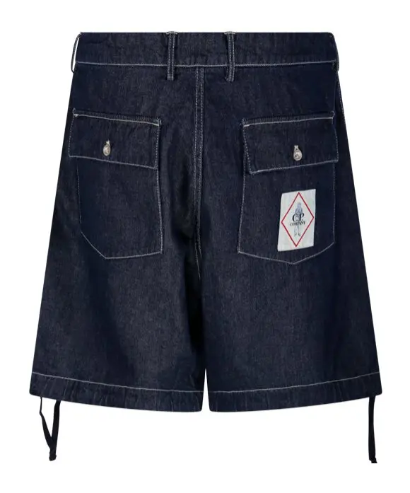 C.P. COMPANY Denim Shorts With Logo Patch