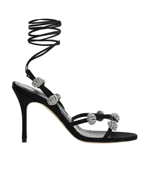 Manolo Blahnik Elsaka Embellished Strappy Sandals