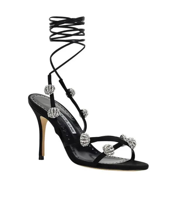 Manolo Blahnik Elsaka Embellished Strappy Sandals