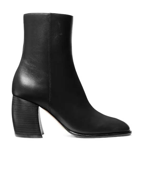 Michael Kors Maude Square Toe Zip Up Heeled Boots - Black