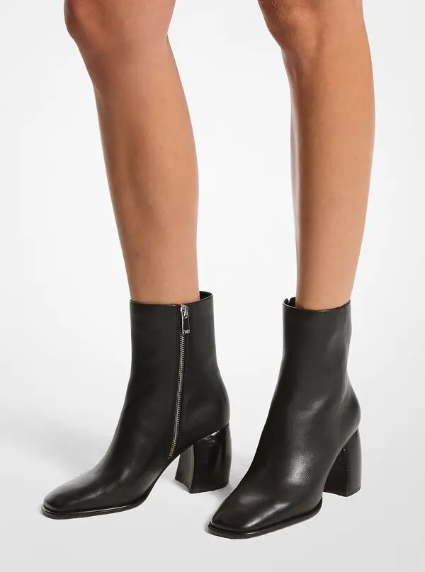 Michael Kors Maude Square Toe Zip Up Heeled Boots