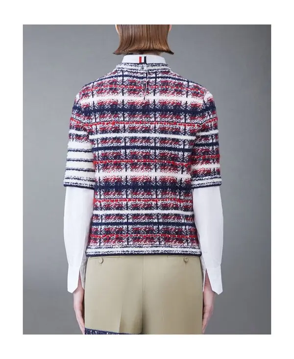 Thom Browne Tartan Jacquard Knit Top