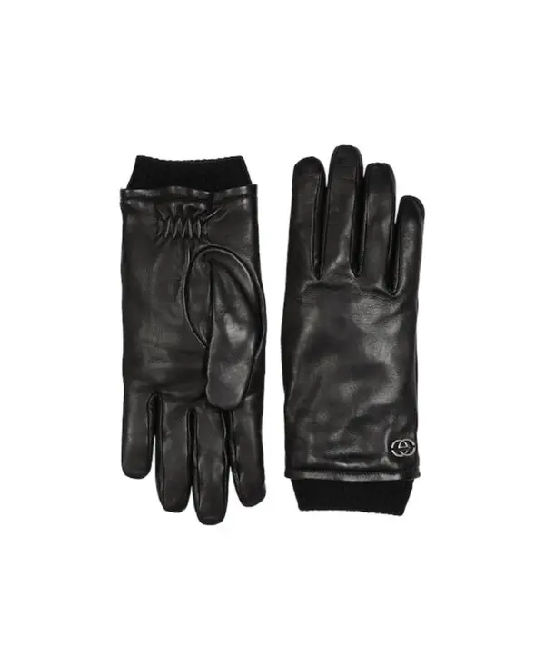 Gucci Gg Plaque Gloves - Black