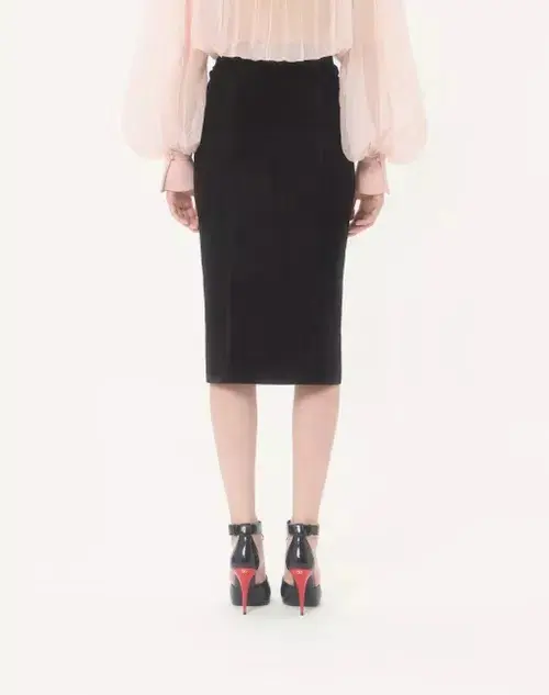 Valentino Garavani Button Detailed Gathered Slit Skirt - Black
