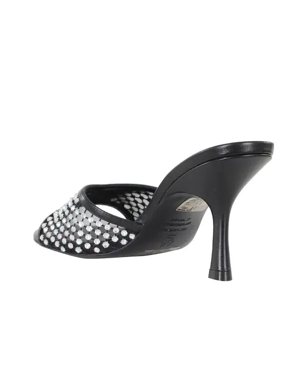 STUART WEITZMAN Embellished Round Toe High Heeled Sandals - Black