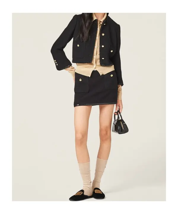 Miu Miu Sequin-trim Mini Skirt