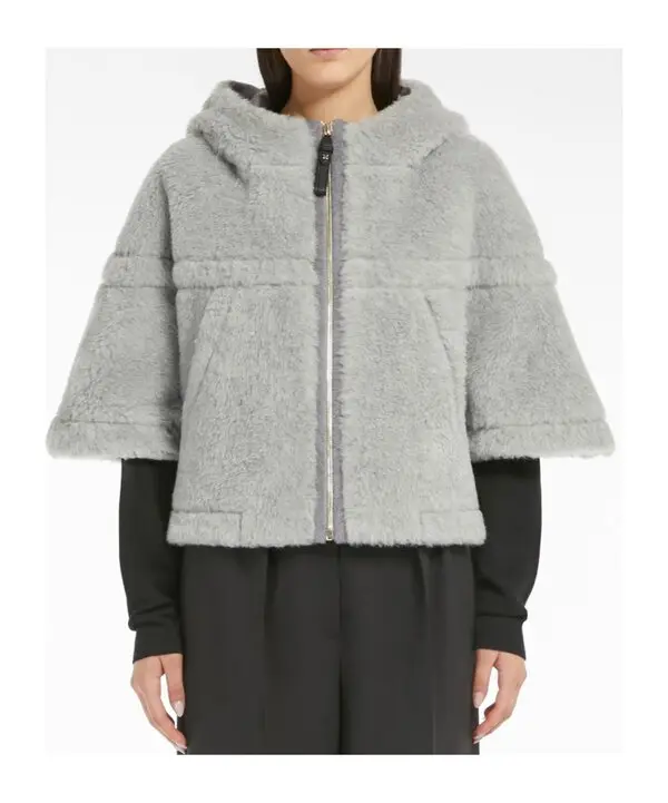 Max Mara Long Sleeve Fur Hooded Jacket