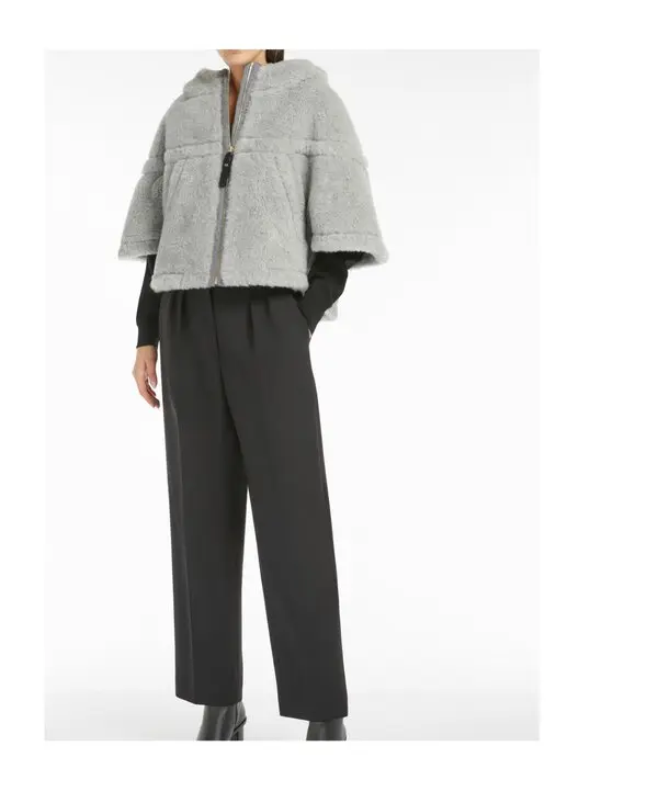 Max Mara Long Sleeve Fur Hooded Jacket