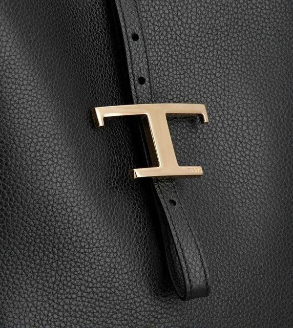 TOD'S Timeless Mini Bucket Bag In Soft Calfskin Leather - Black