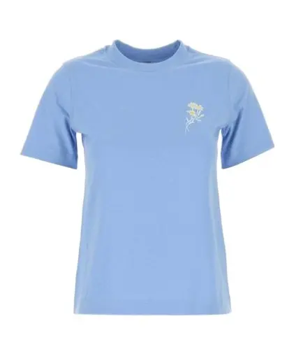 Burberry Crewneck T-shirt With Embroidered Logo - Blue