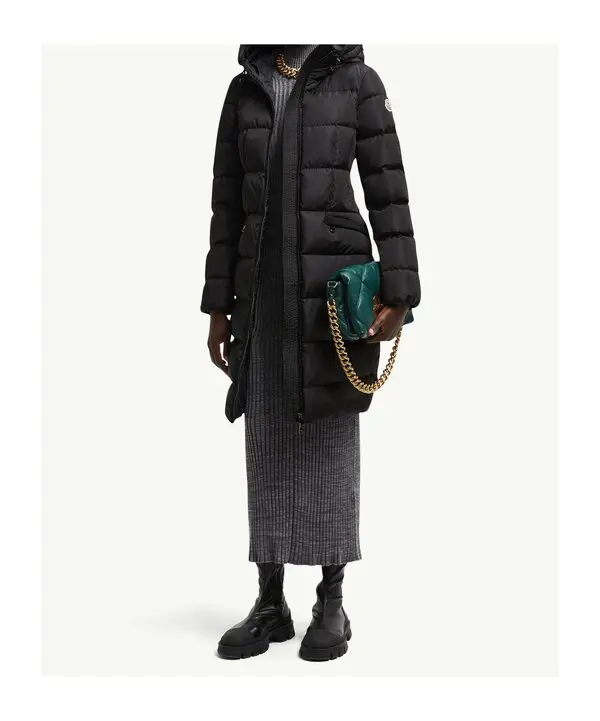 Moncler Avocette Hooded Long Puffer Jacket - Black