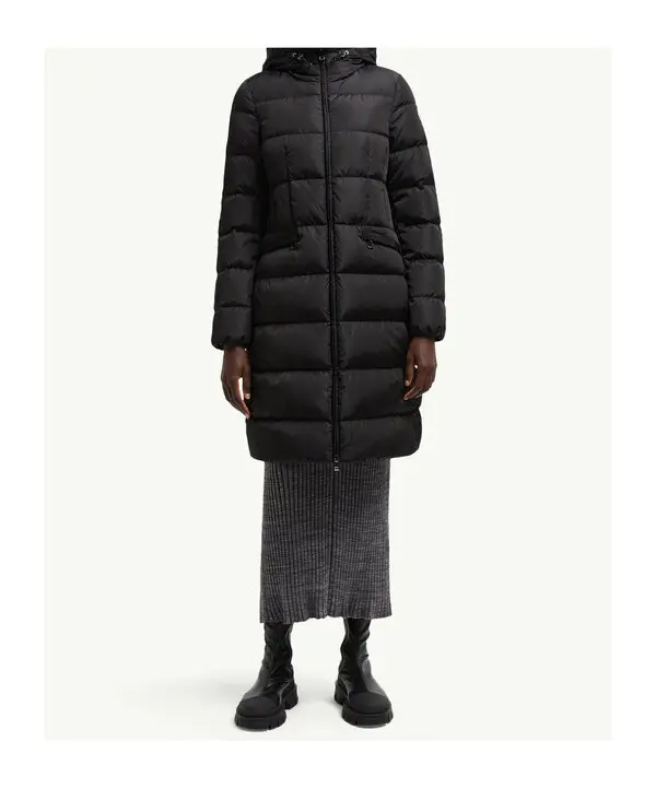 Moncler Avocette Hooded Long Puffer Jacket - Black