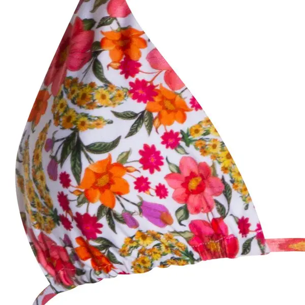 Farm Rio Floral Tie Triangle Bikini Top