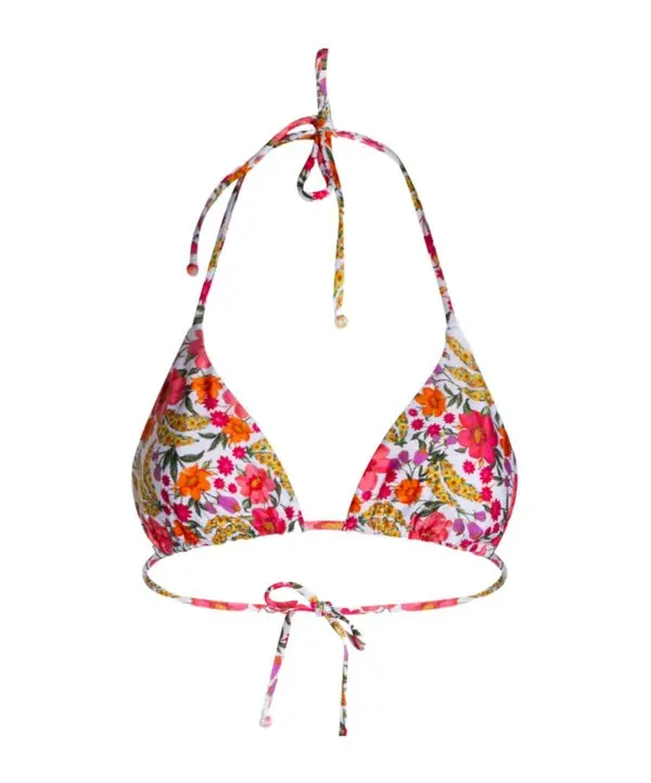 Farm Rio Floral Tie Triangle Bikini Top - Multicolor