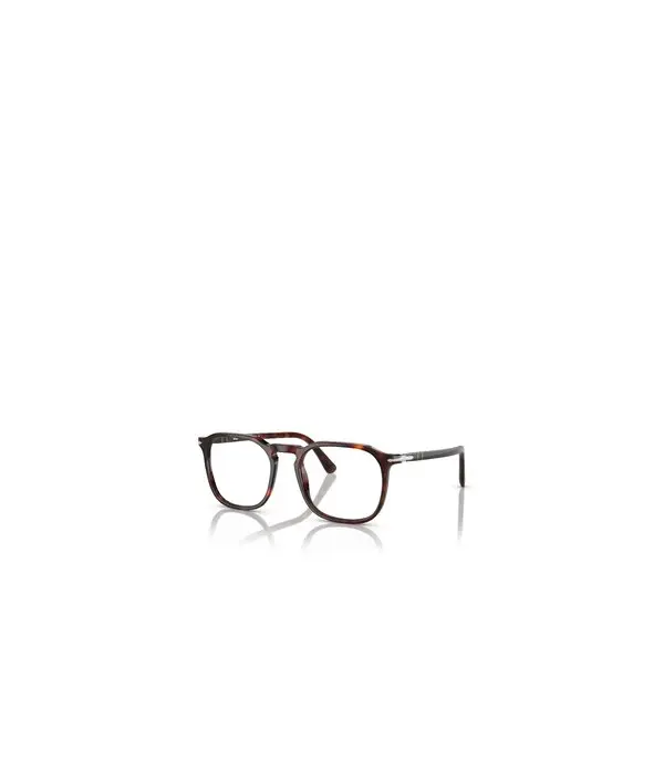 Persol Rectangular Flat Mirror Eyeglasses - Black