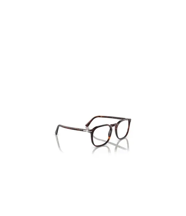 Persol Rectangular Flat Mirror Eyeglasses - Black